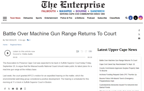The Enterprise: Battle Over Machine Gun Range Returns To Court ...